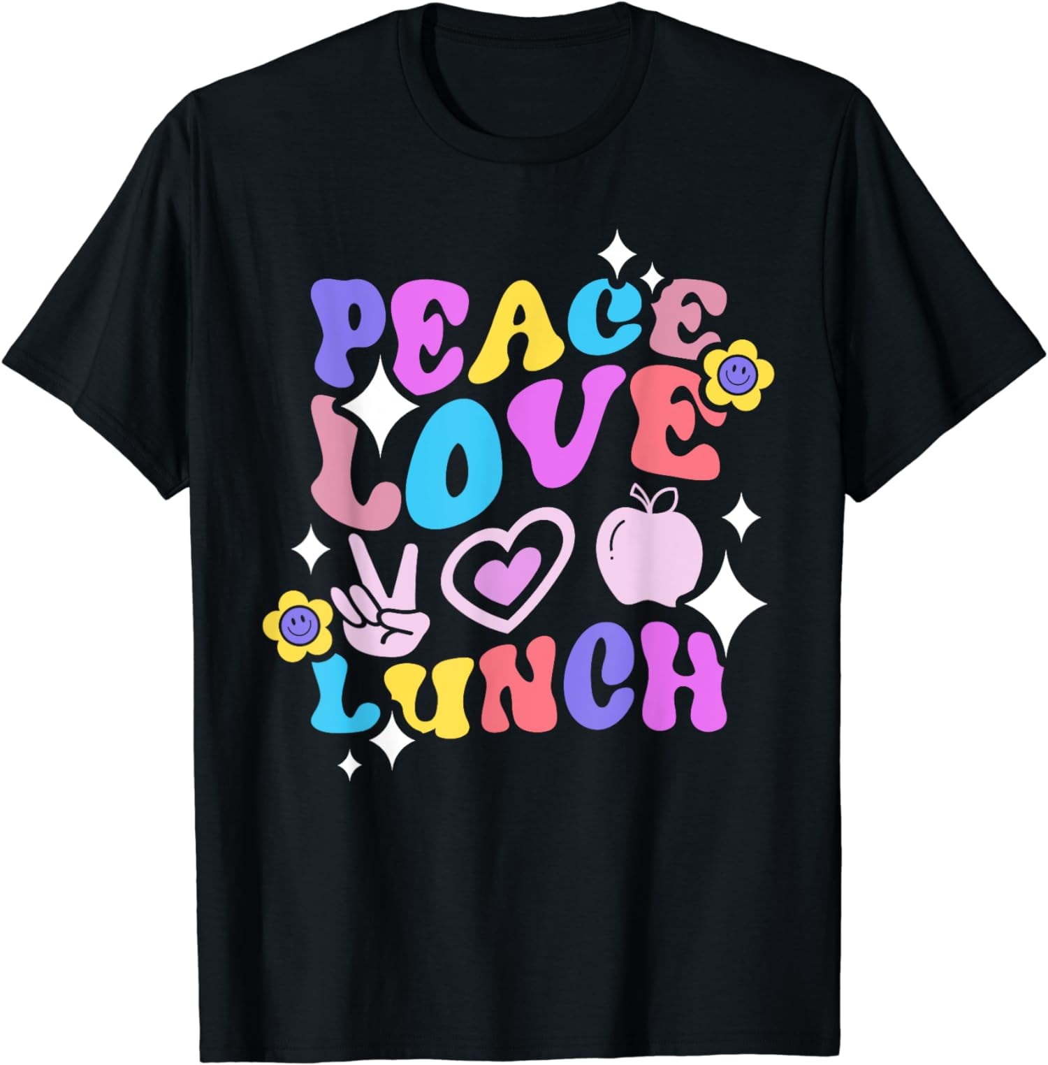 Peace Love Lunch, Retro Lunch Ladies Lunch Lady Squad T-Shirt - Walmart.com