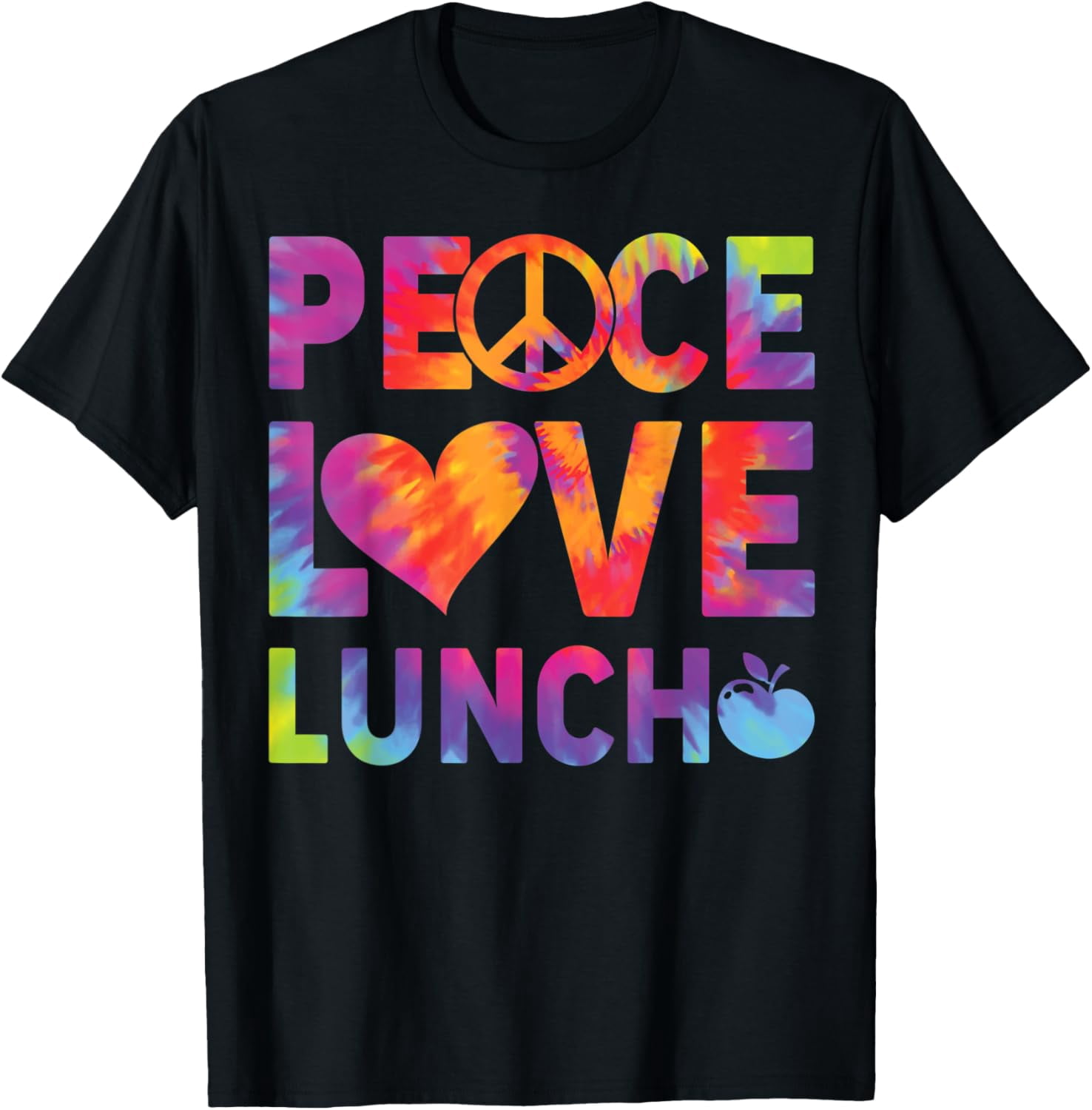 Peace Love Lunch School Lunch Lady Cafeteria Worker Crew T-Shirt Casual ...