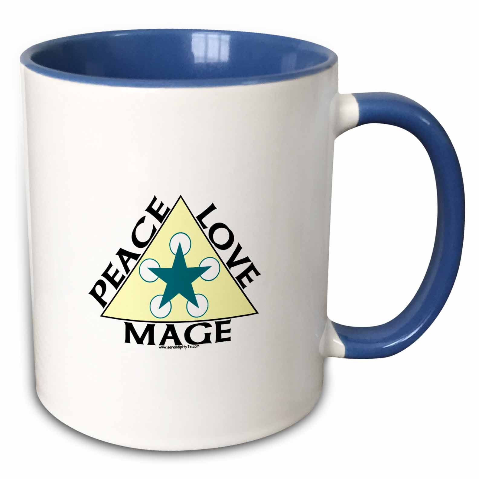 3drose, Peace Love Mage, 11oz Two-tone Blue Mug - Walmart.com