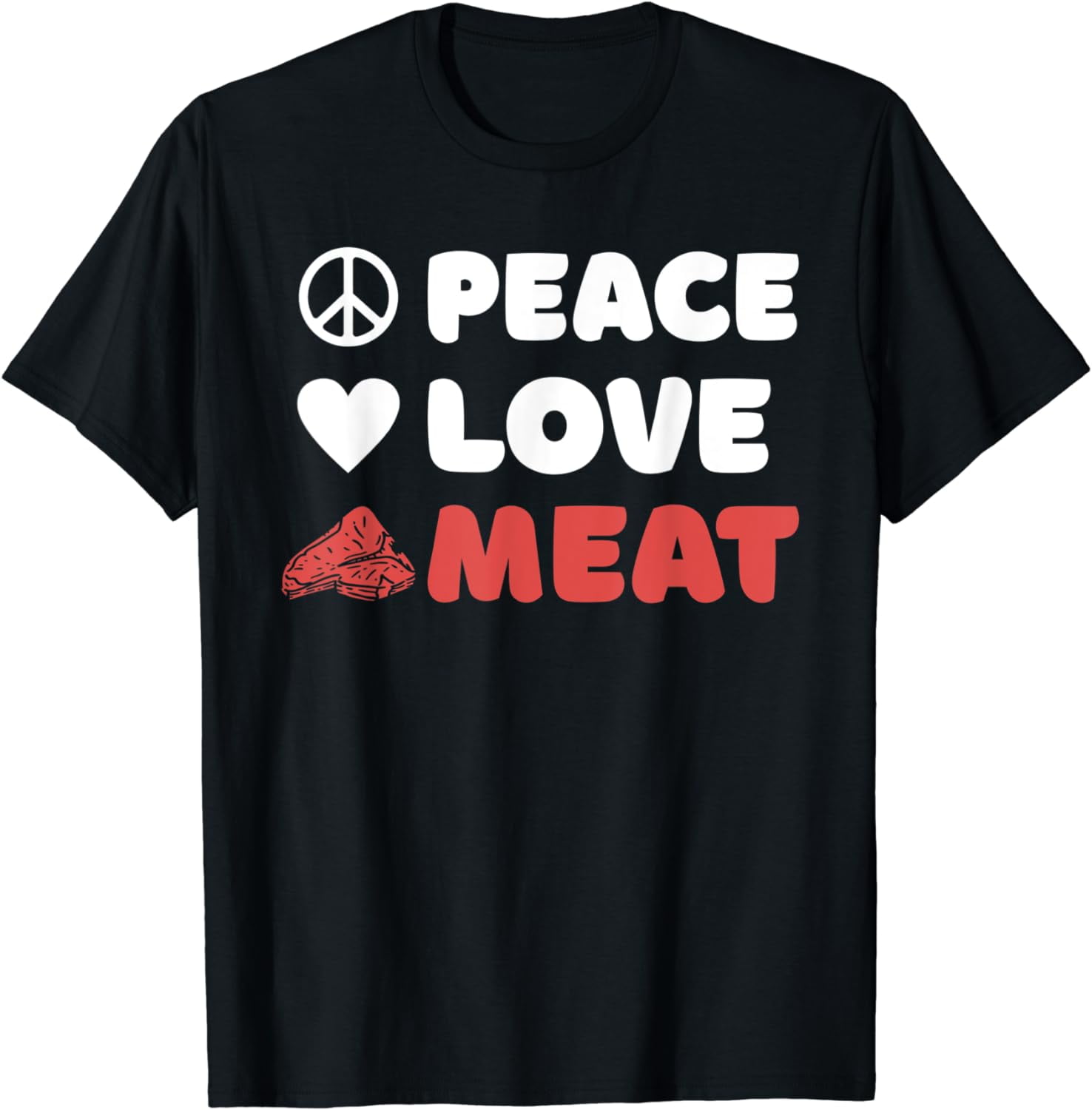 Peace Love Meat BBQ Grill Beef T-Shirt - Walmart.com
