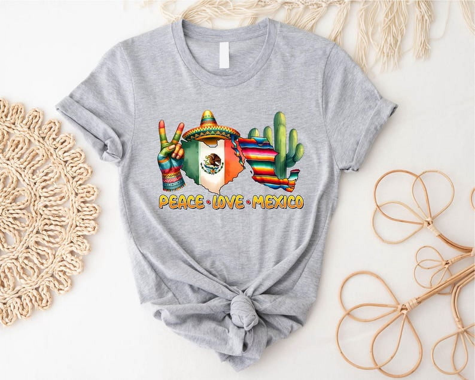 Peace Love Mexico Map Shirt, Travel Tee - Walmart.com