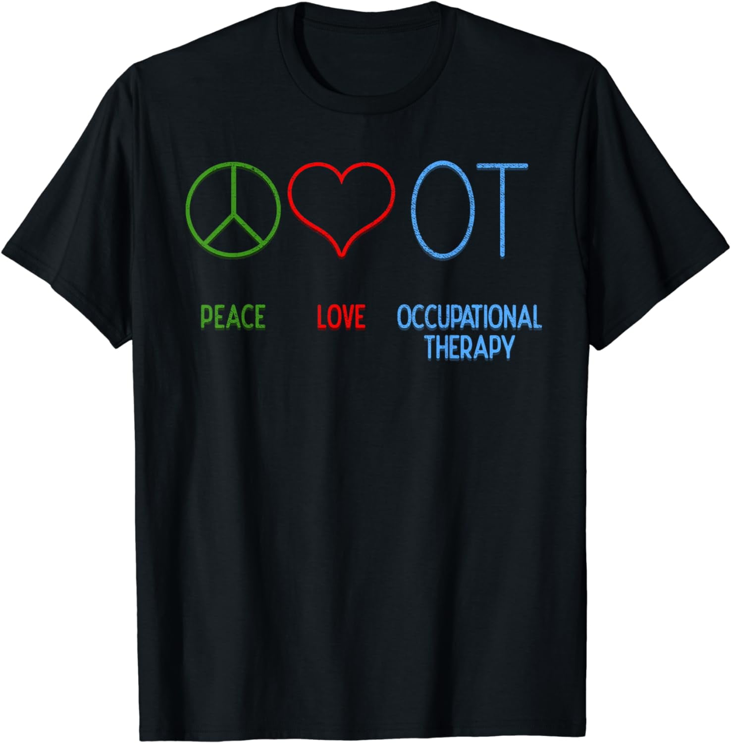 Peace Love Occupational Therapy Art Symbol PT Save Lives T-Shirt ...