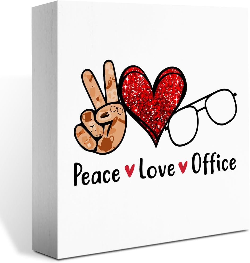 Peace Love Office Sign, Funny Office Desk Decor Apartment Cubicle Shelf ...