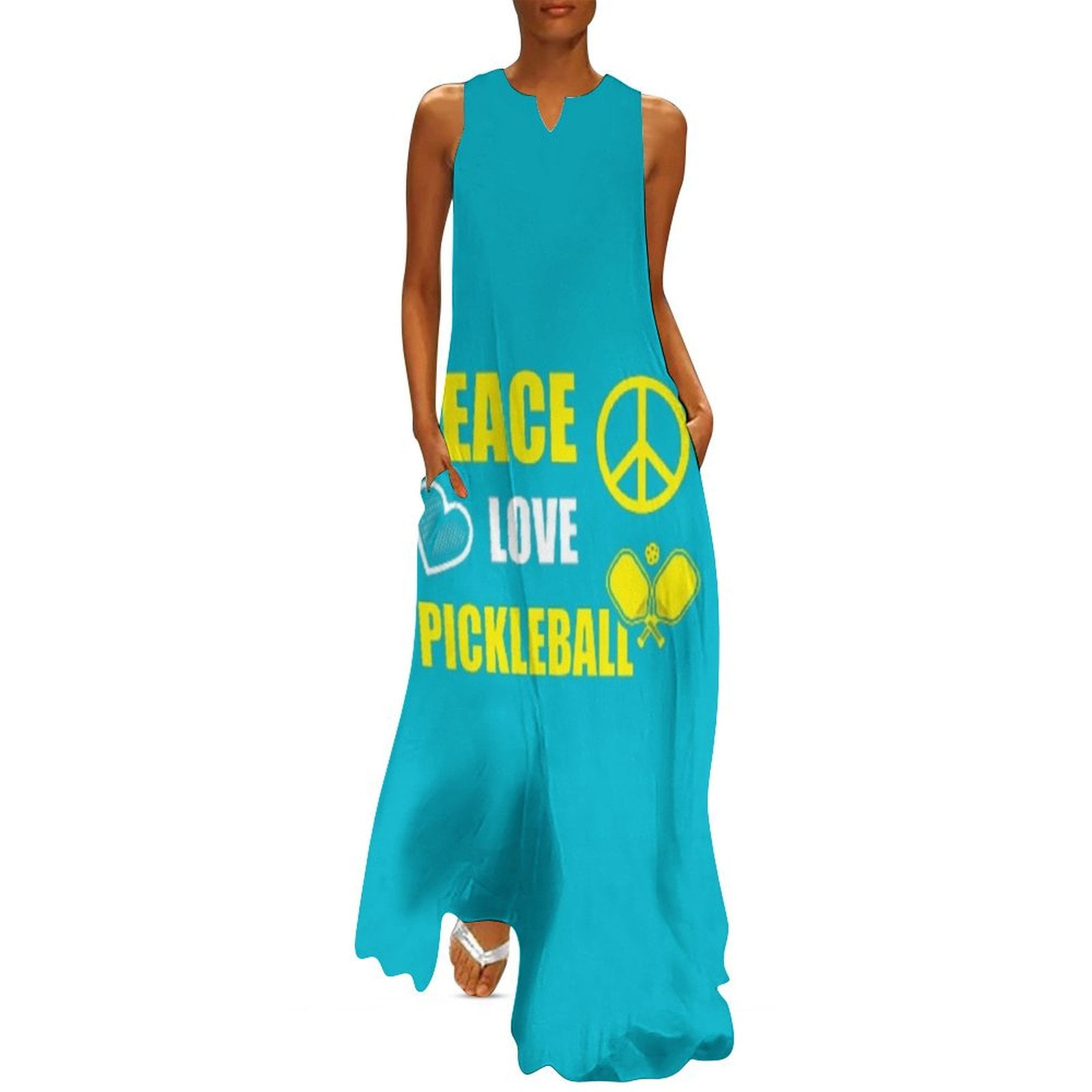 Peace Love Pickleball Long Dress wedding guest dress 2025 dress for ...
