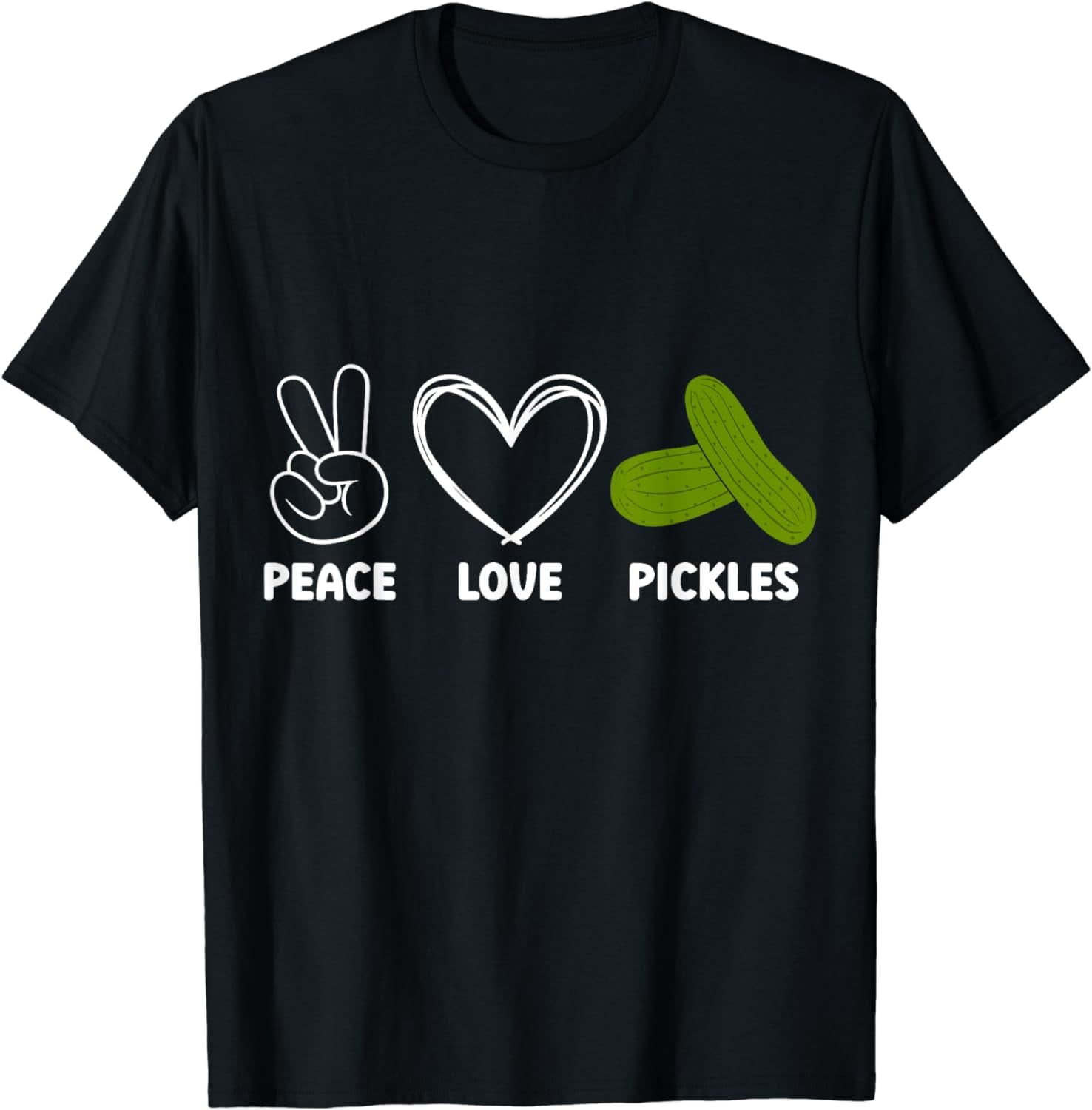 Peace, Love Pickles Lover Funny Retro Pickle Squad T-Shirt - Walmart.com