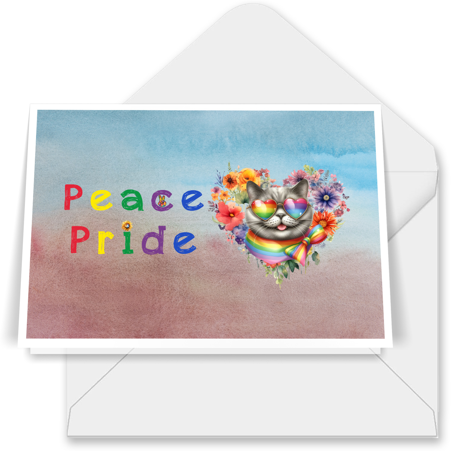 Peace Love Pride British Shorthair with Rainbow Sunglasses LGBT LGBTQ+ ...