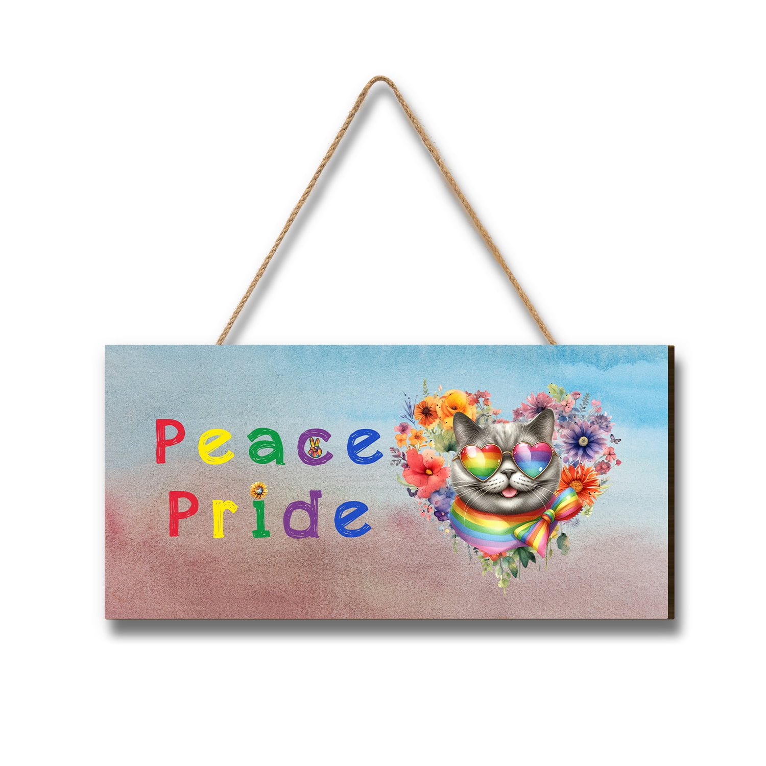 Peace Love Pride British Shorthair with Rainbow Sunglasses LGBT LGBTQ+ ...