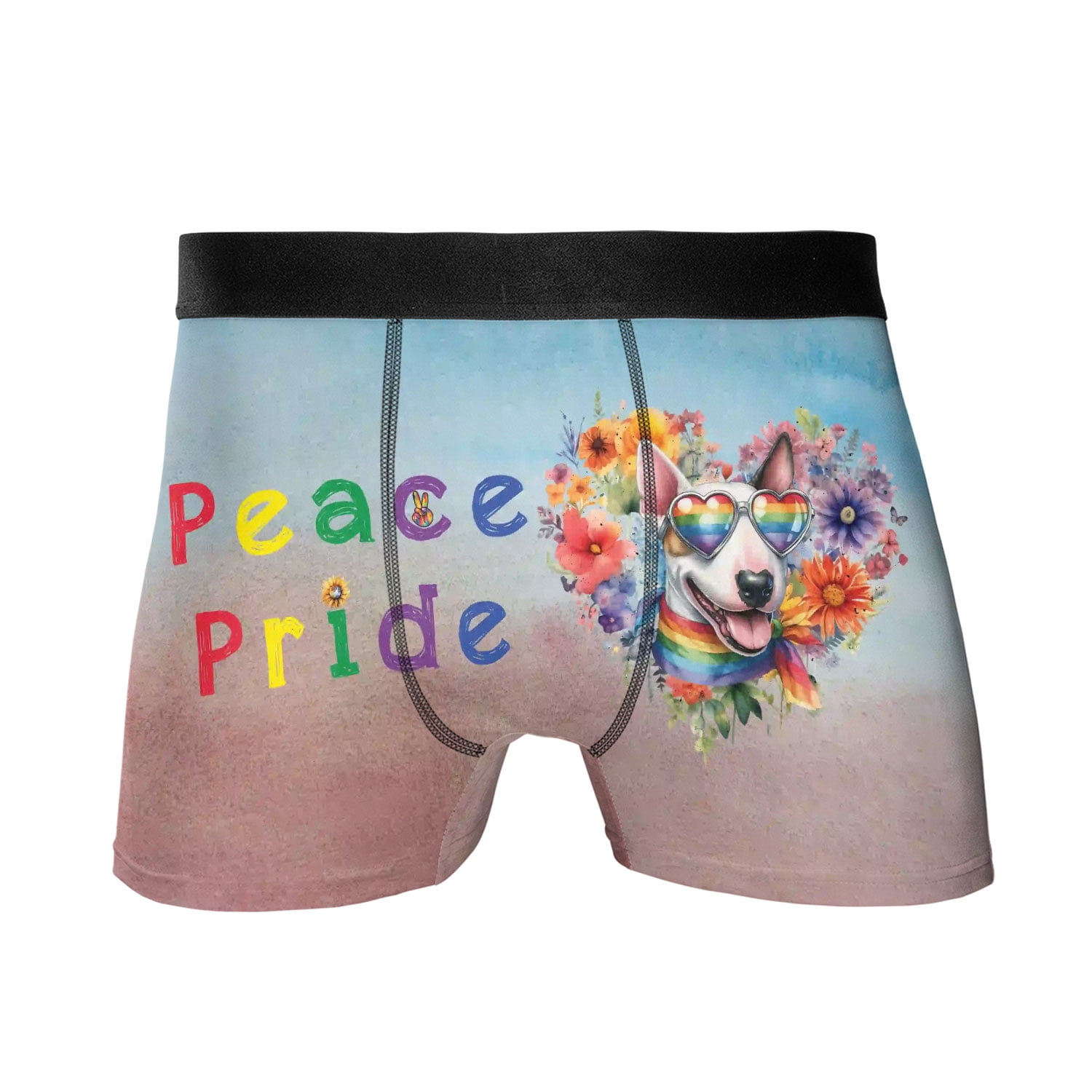 Peace Love Pride Bull Terrier with Rainbow Sunglasses LGBT LGBTQ+ All ...