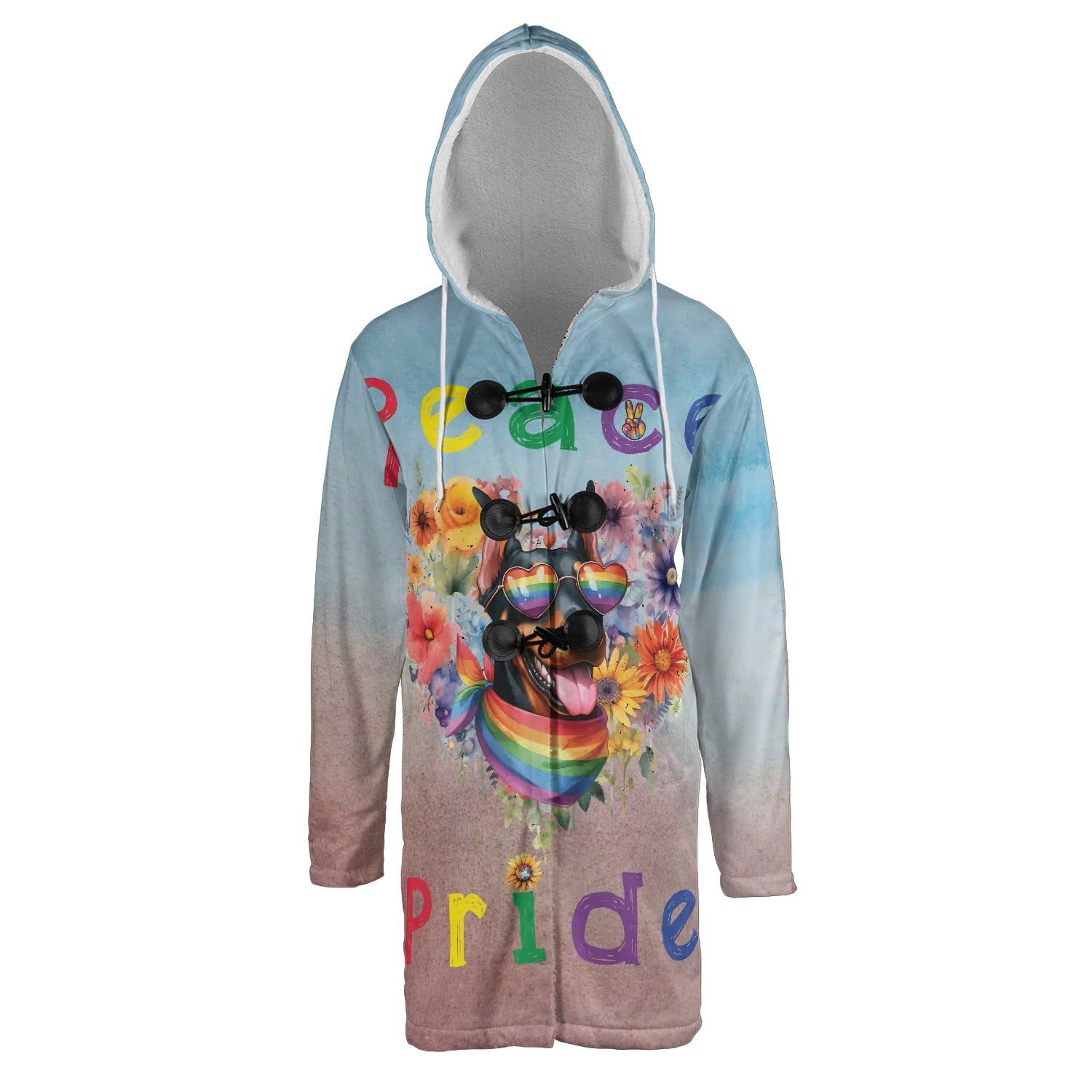 Peace Love Pride Doberman Pinscher with Rainbow Sunglasses LGBT LGBTQ+ ...