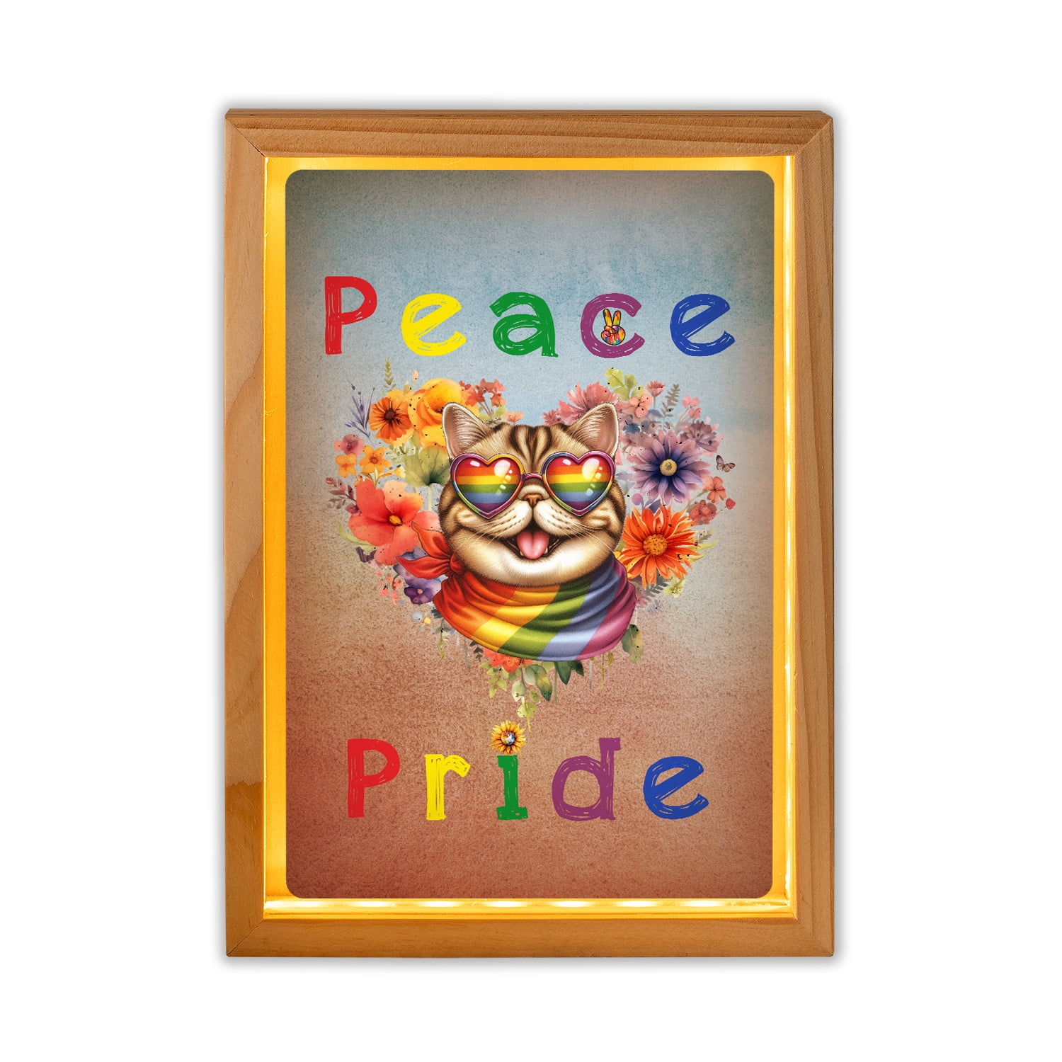 Peace Love Pride Exotic Shorthair with Rainbow Sunglasses LGBT LGBTQ+ ...