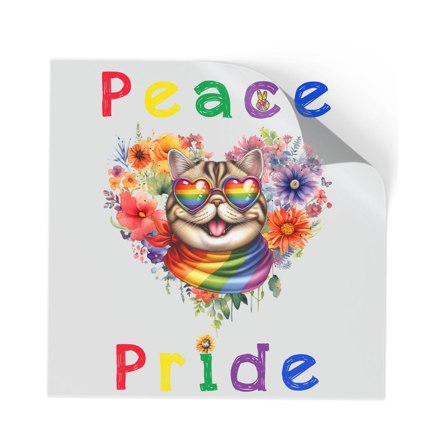 Peace Love Pride Exotic Shorthair with Rainbow Sunglasses LGBT LGBTQ+ ...