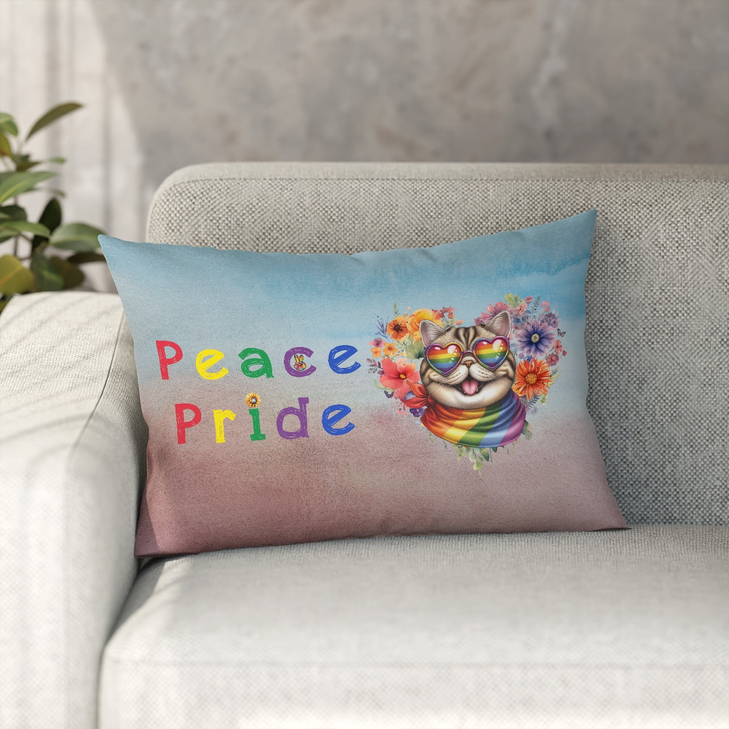 Peace Love Pride Exotic Shorthair with Rainbow Sunglasses LGBT LGBTQ+ ...