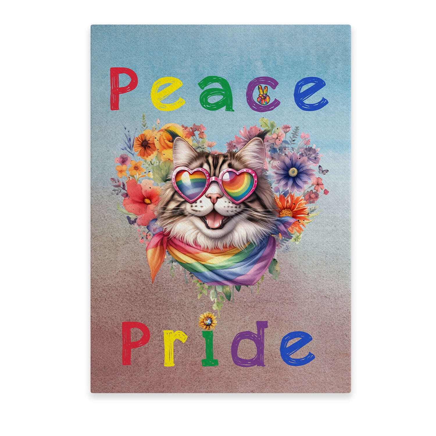 Peace Love Pride Maine Coon with Rainbow Sunglasses LGBT LGBTQ+ ...