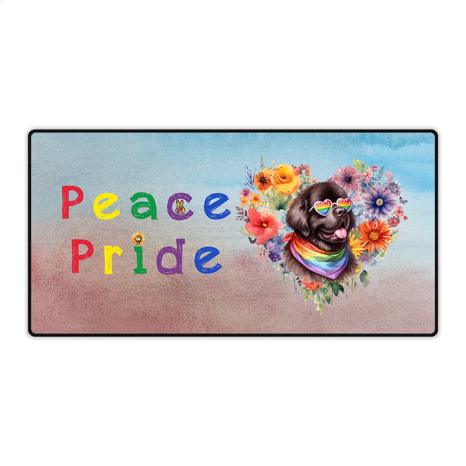 Peace Love Pride Newfoundland with Rainbow Sunglasses LGBT LGBTQ+ Desk ...