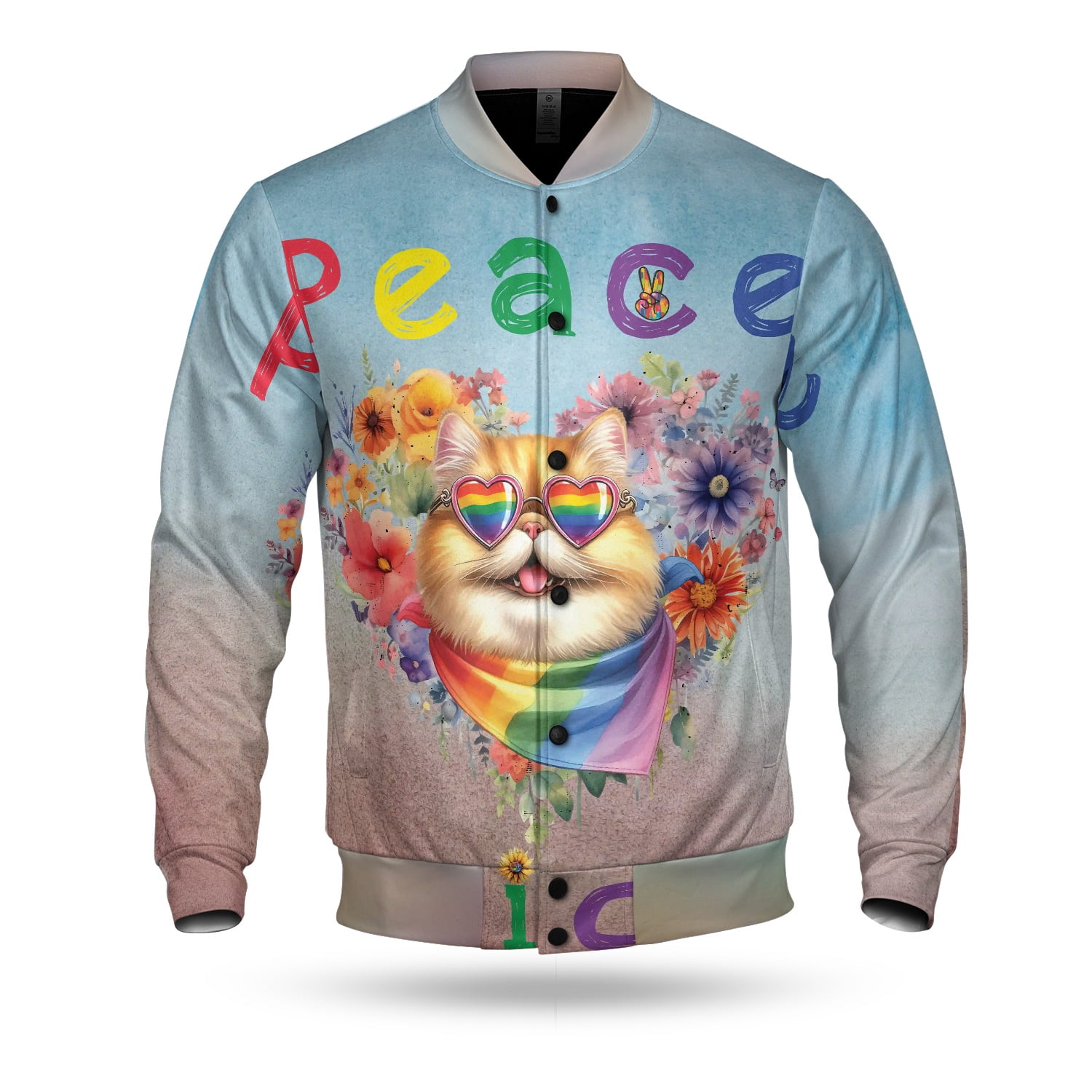 Peace Love Pride Persian with Rainbow Sunglasses LGBT LGBTQ+ All Over ...