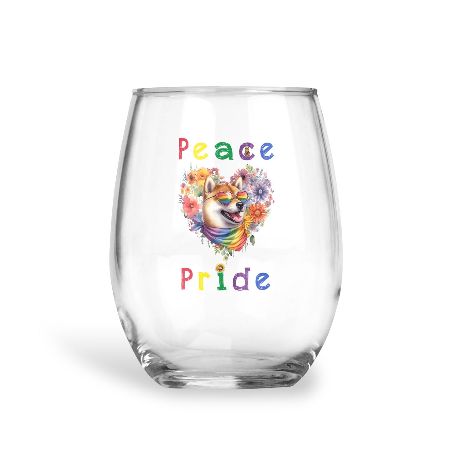 Peace Love Pride Shiba Inu with Rainbow Sunglasses LGBT LGBTQ+ 15oz ...