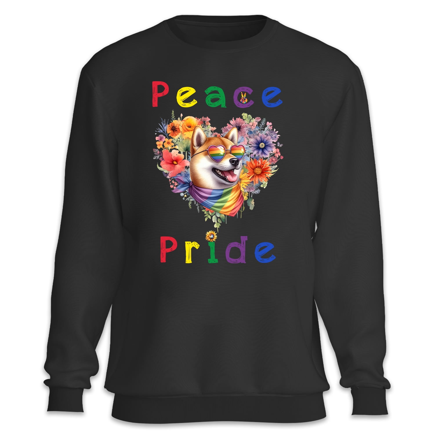 Peace Love Pride Shiba Inu with Rainbow Sunglasses LGBT LGBTQ+ ...