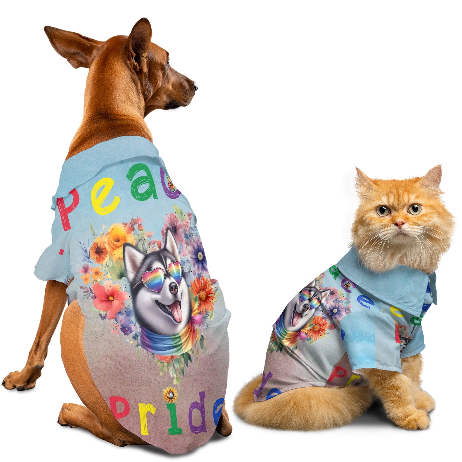 Peace Love Pride Siberian Husky with Rainbow Sunglasses LGBT LGBTQ+ ...