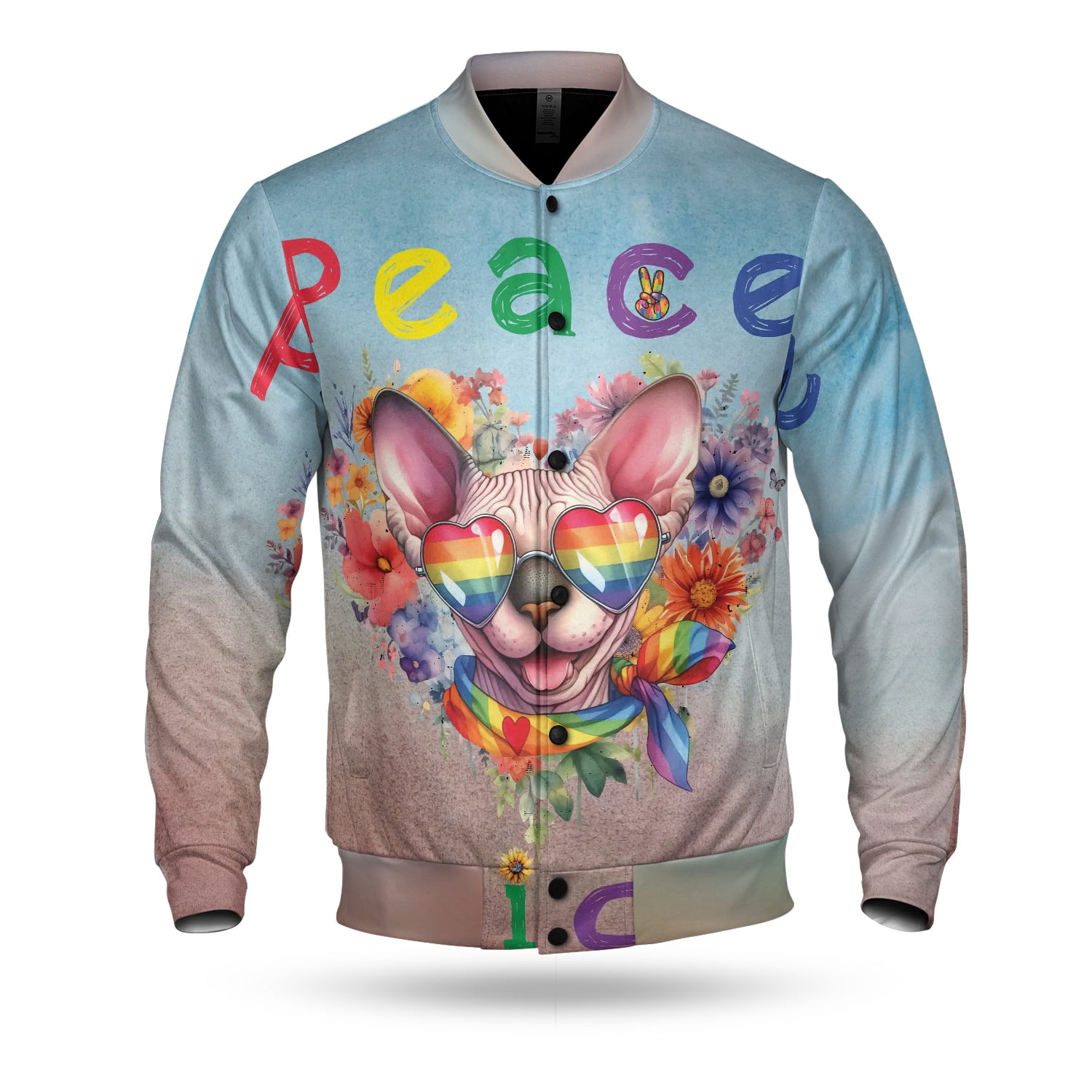 Peace Love Pride Sphynx with Rainbow Sunglasses LGBT LGBTQ+ All Over ...