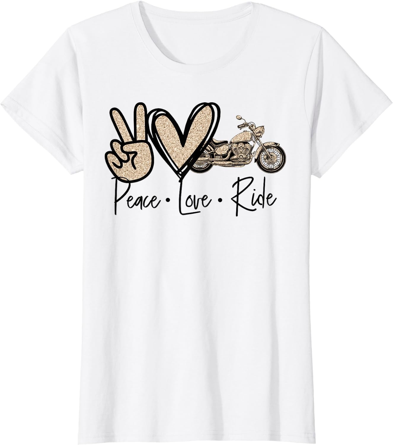 Peace Love Ride Motorcycles Leopard I love Motorbike Mens T-Shirt ...