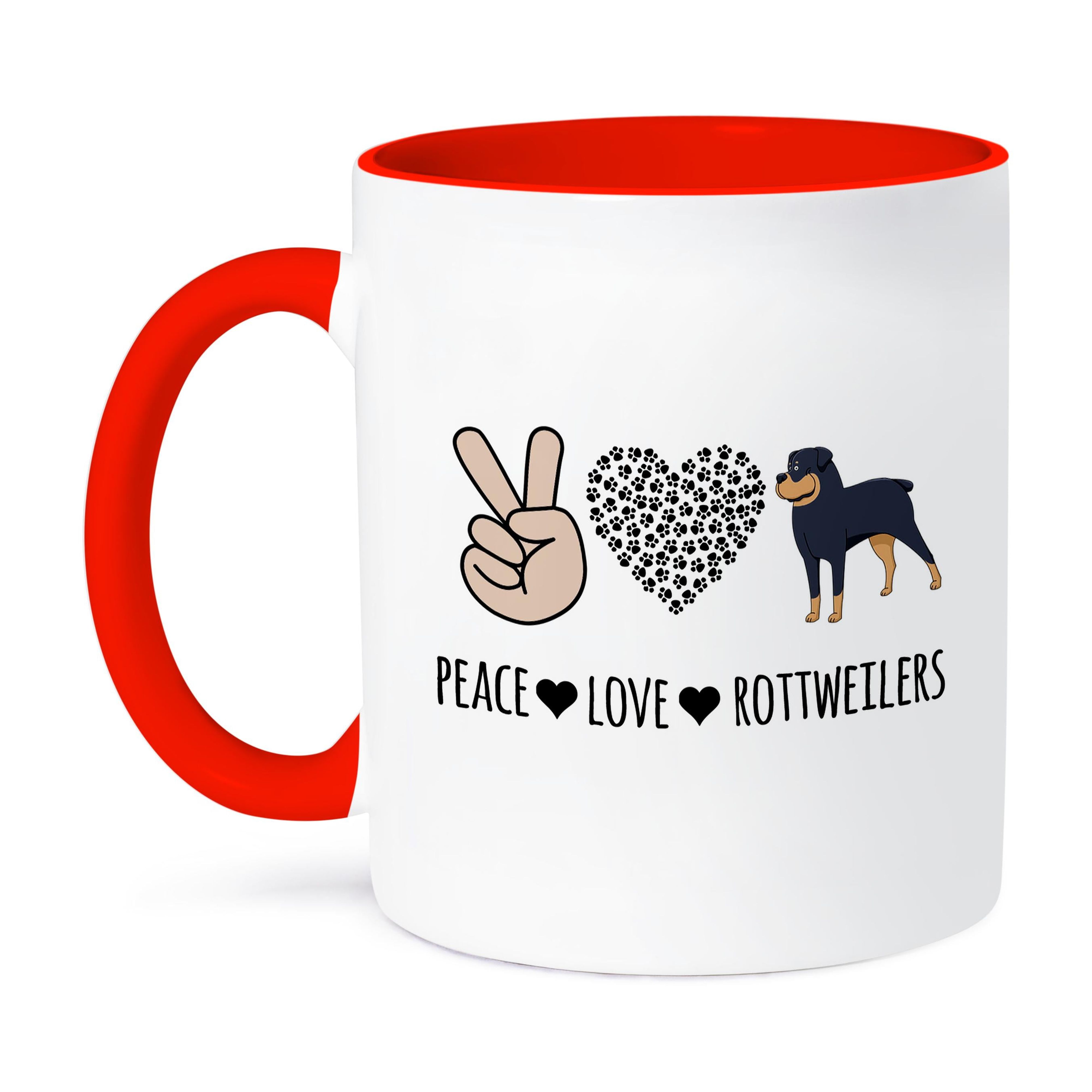 3dRose, Peace Love Rotties with peace hand, paw heart, and rottweiler ...