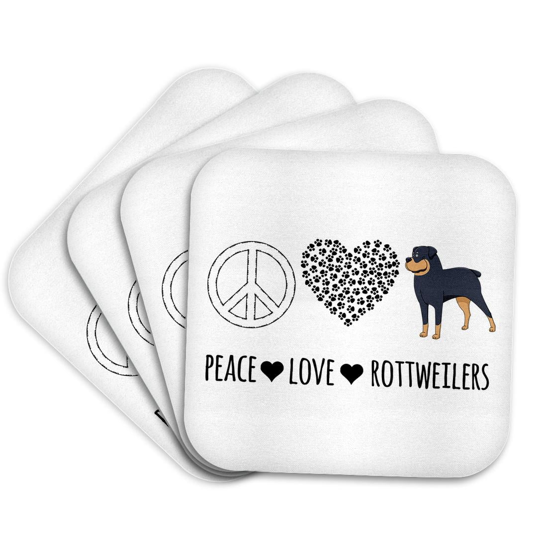 3drose, Peace Love Rotties with Peace Sign, Paw Heart, and Rottweiler ...
