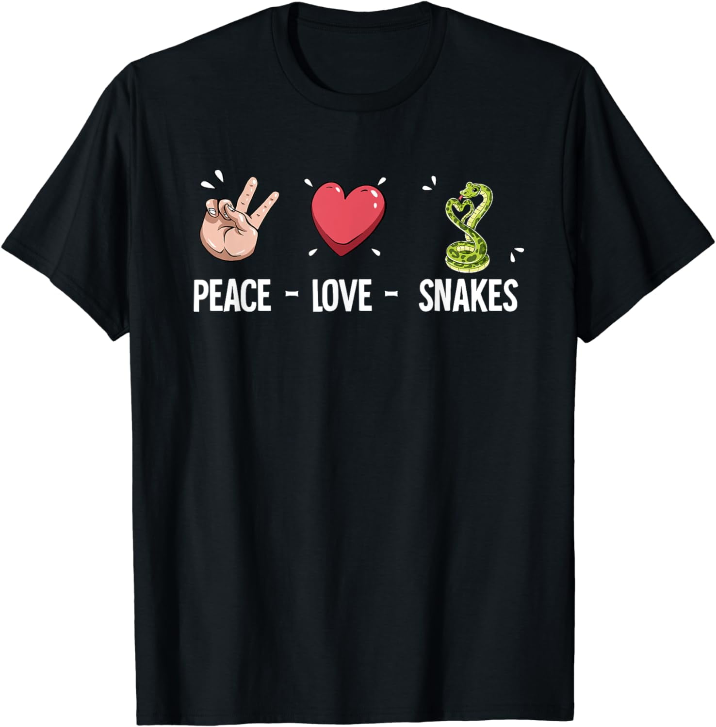 Peace Love Snakes Cotton T-Shirt - Walmart.com