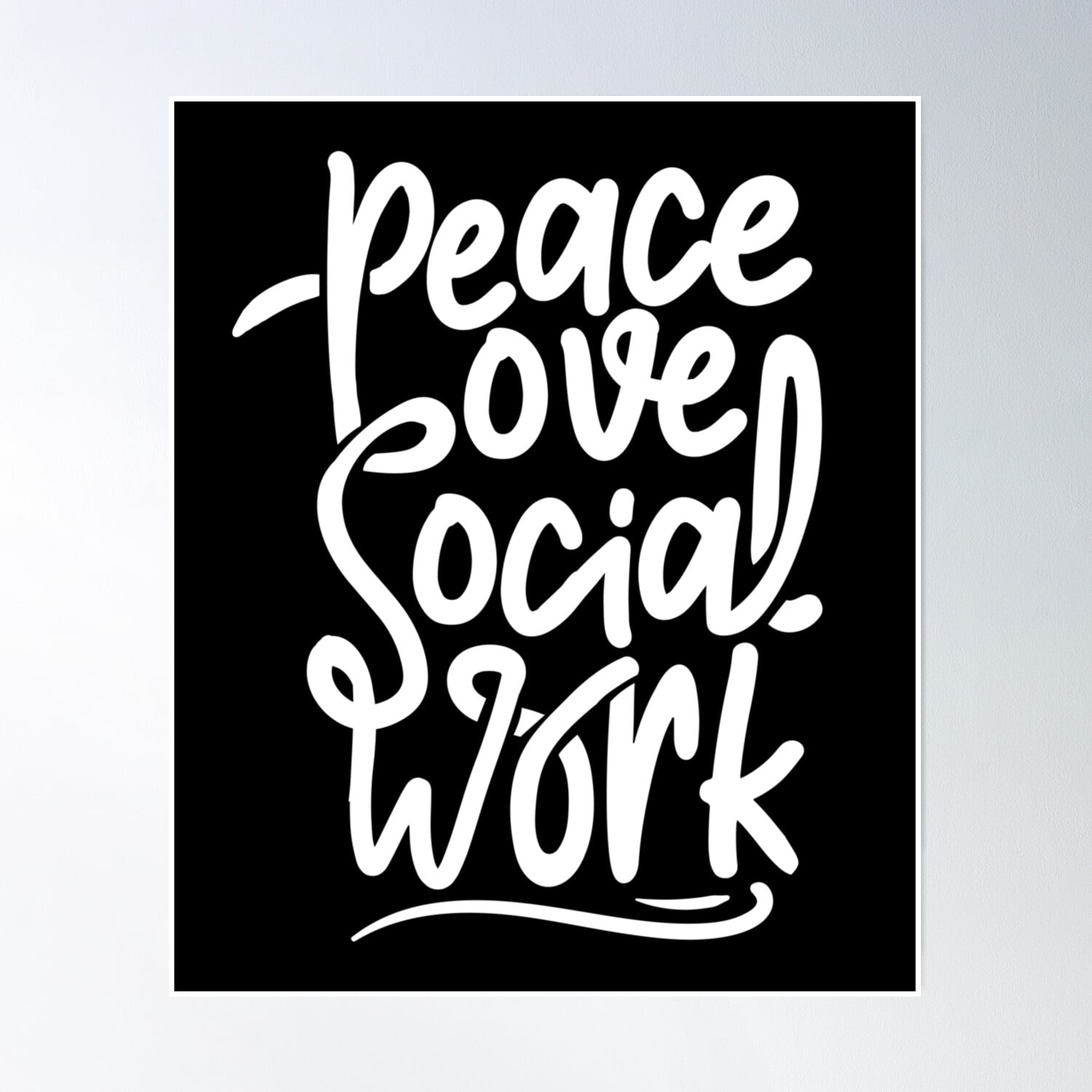Peace Love Social Work Appreciation Self Care Gift Poster Wall Art ...