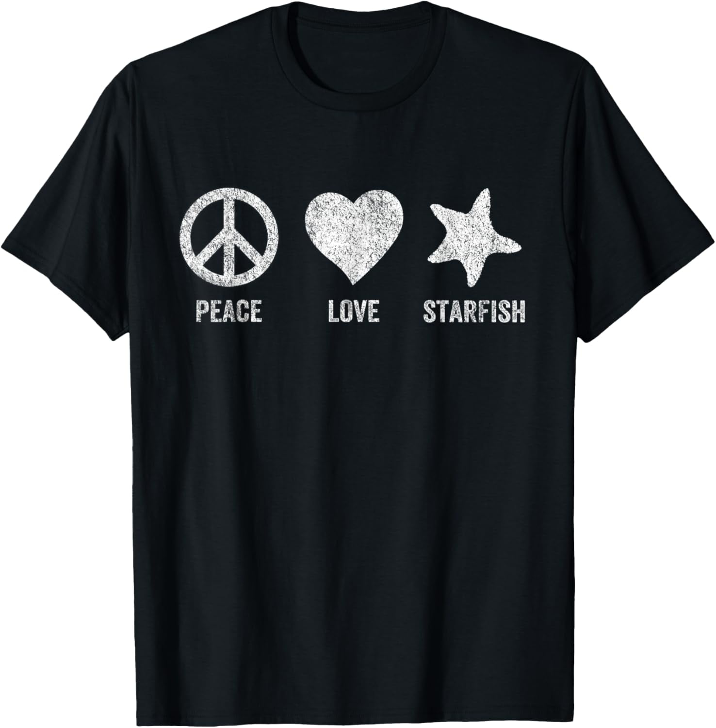 Peace Love Starfish Lover Starfish Girl Funny Starfish Retro T-Shirt ...
