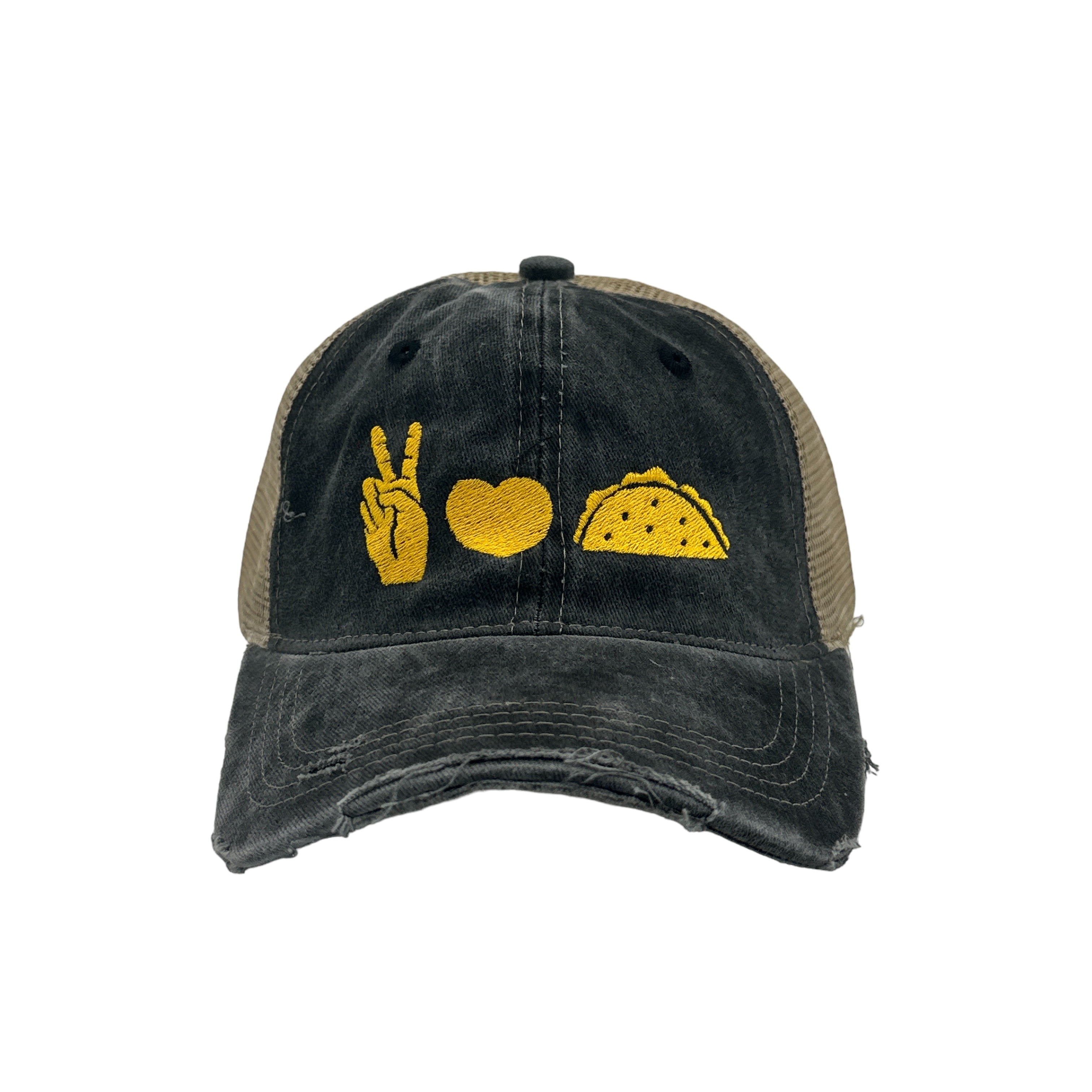 Peace Love Tacos Hat Funny Food Lovers Novelty Trucker Cap - Walmart.com