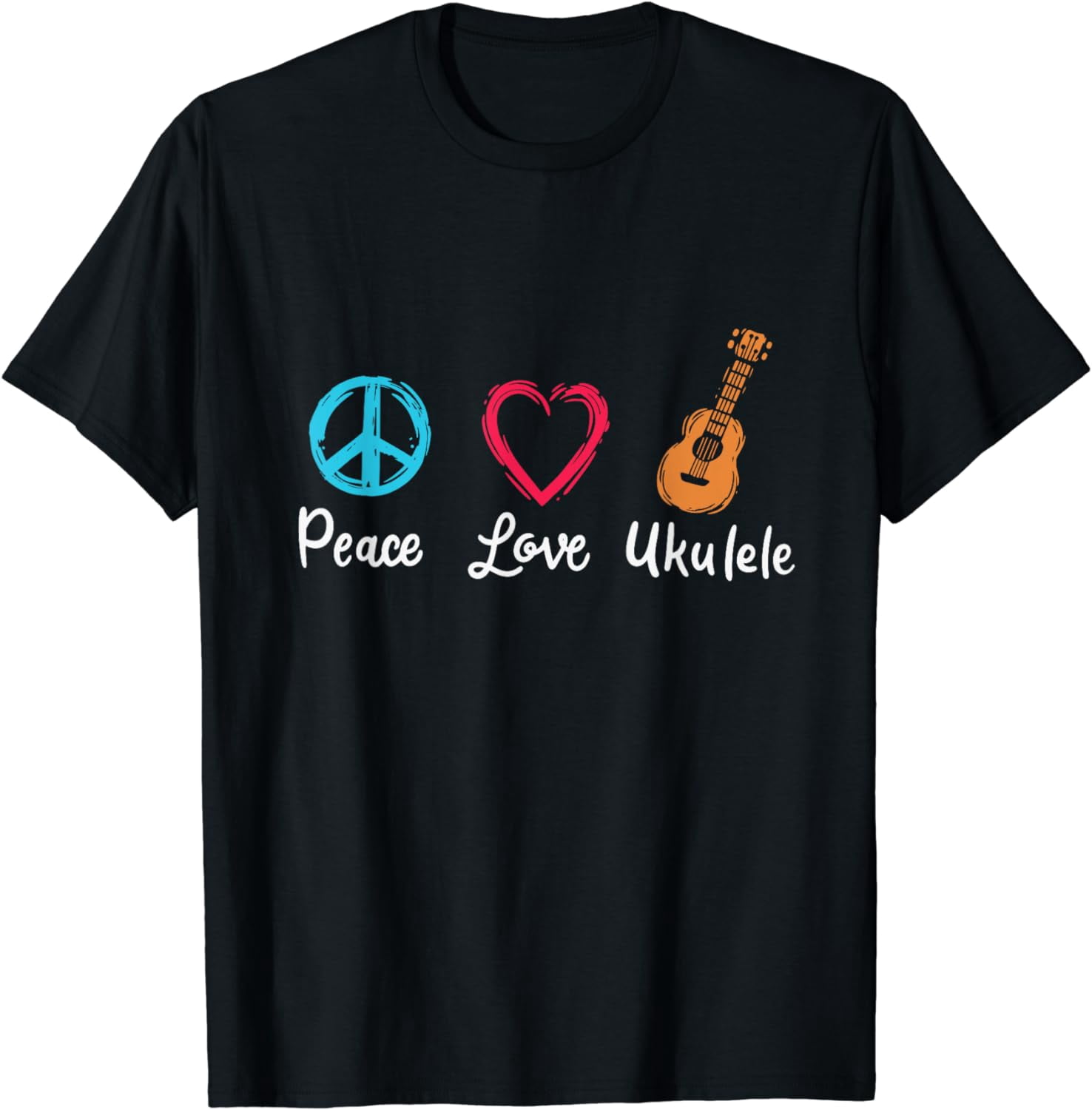 Peace Love Ukulele T-Shirt - Walmart.com
