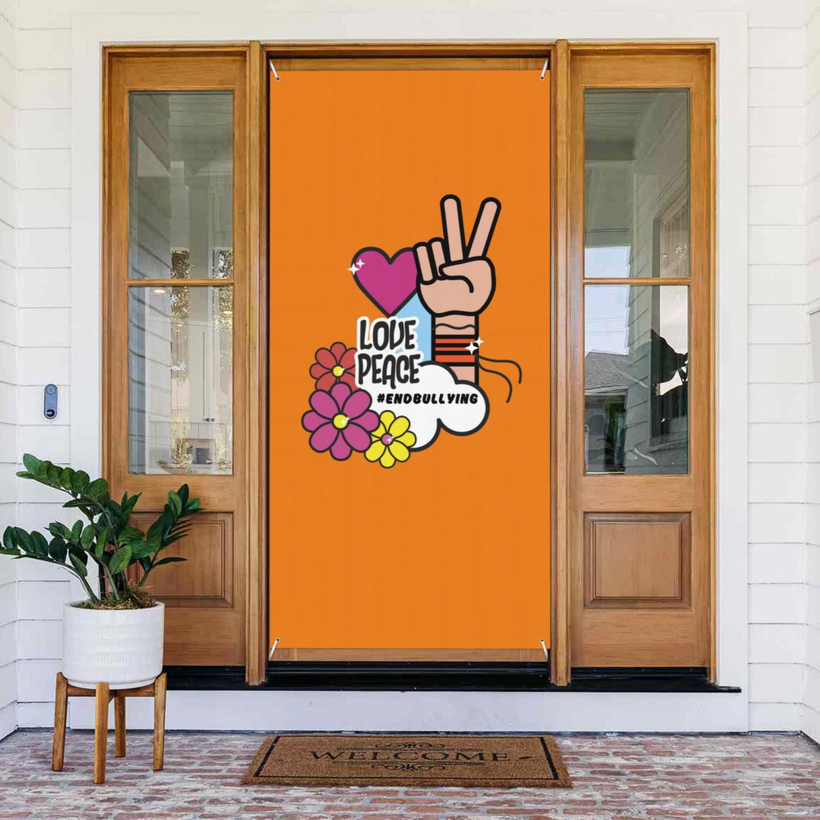 Peace Love Unity Anti Bullying Unity Day Orange Door Cover Decoration ...