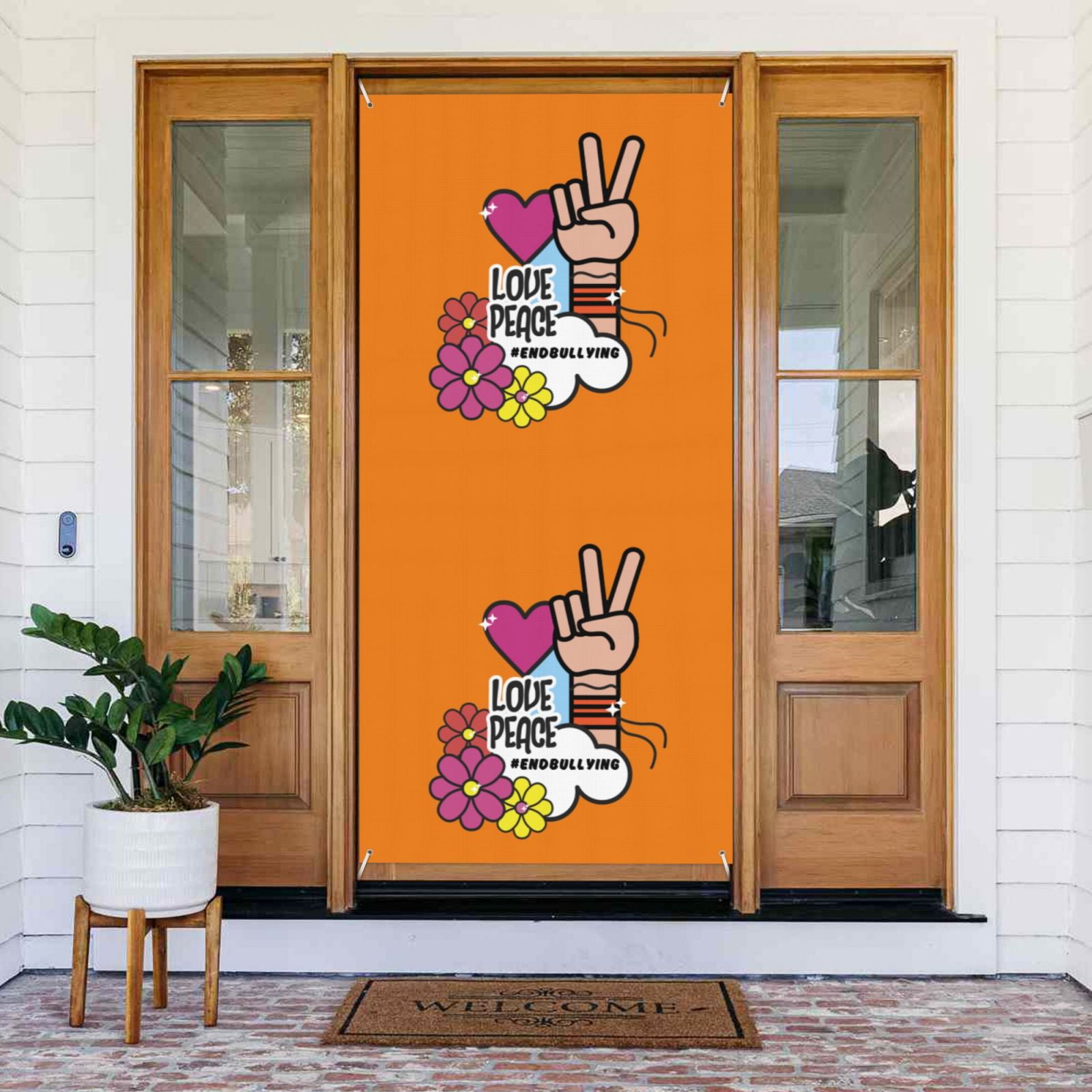 Peace Love Unity Anti Bullying Unity Day Orange Door Cover Decoration ...