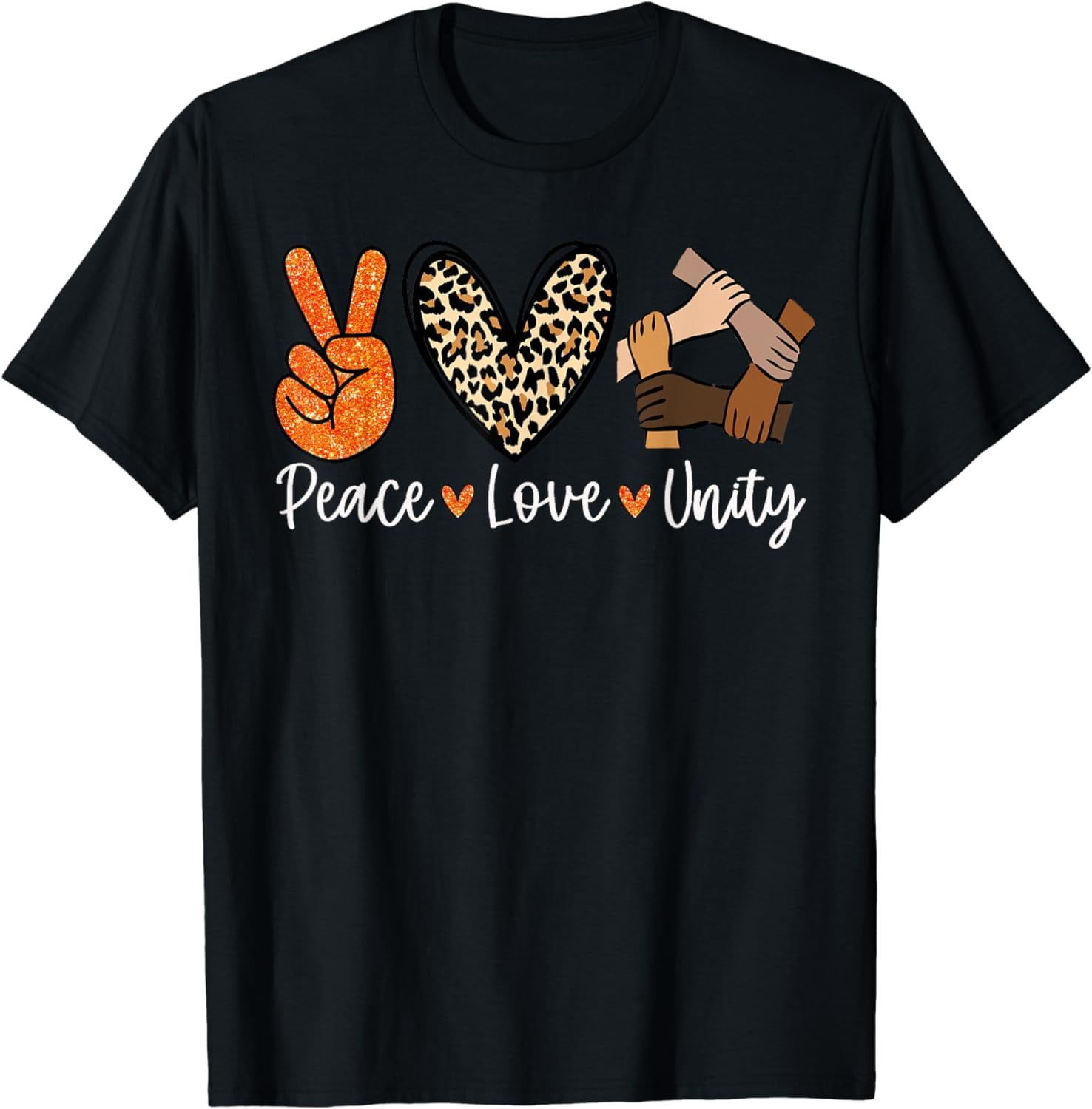 Peace Love Unity Heart Unity Day Orange 2023 Anti Bullying T-Shirt ...