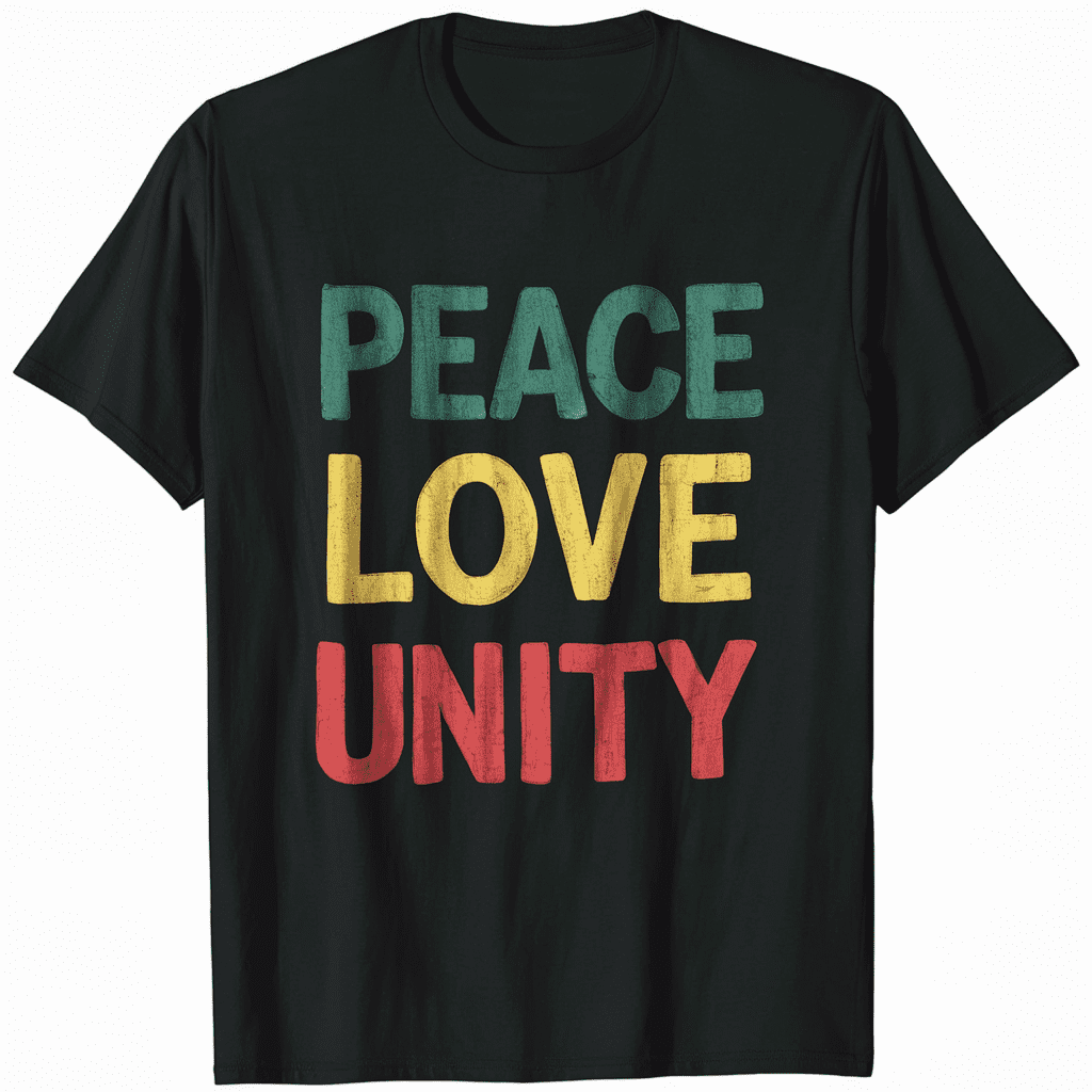 Peace Love Unity Rasta Reggae T-Shirt - Walmart.com
