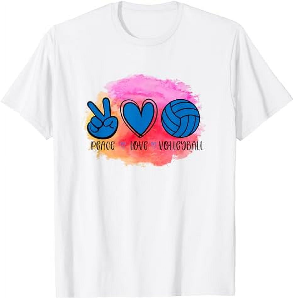 Peace Love Volleyball Cute Design for Women Teen Girls Tween T-Shirt ...