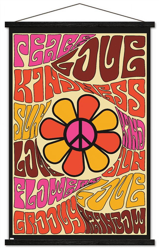 Peace, Love, and Kindness Wall Poster with Magnetic Frame, 22.375" x 34 ...