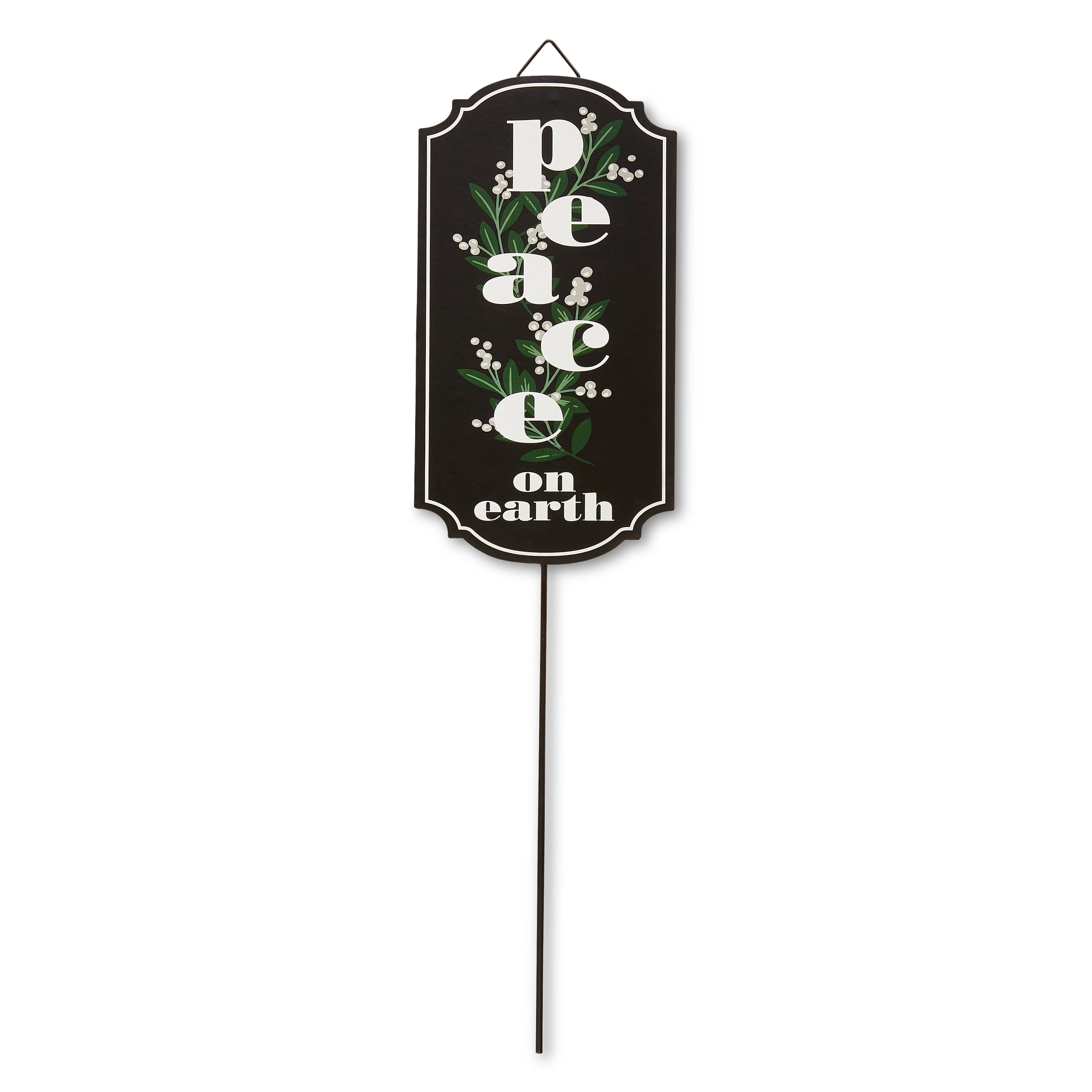 Peace Metal Traditional Yard Stake Sign, Black, 17 in, by Holiday Time ...