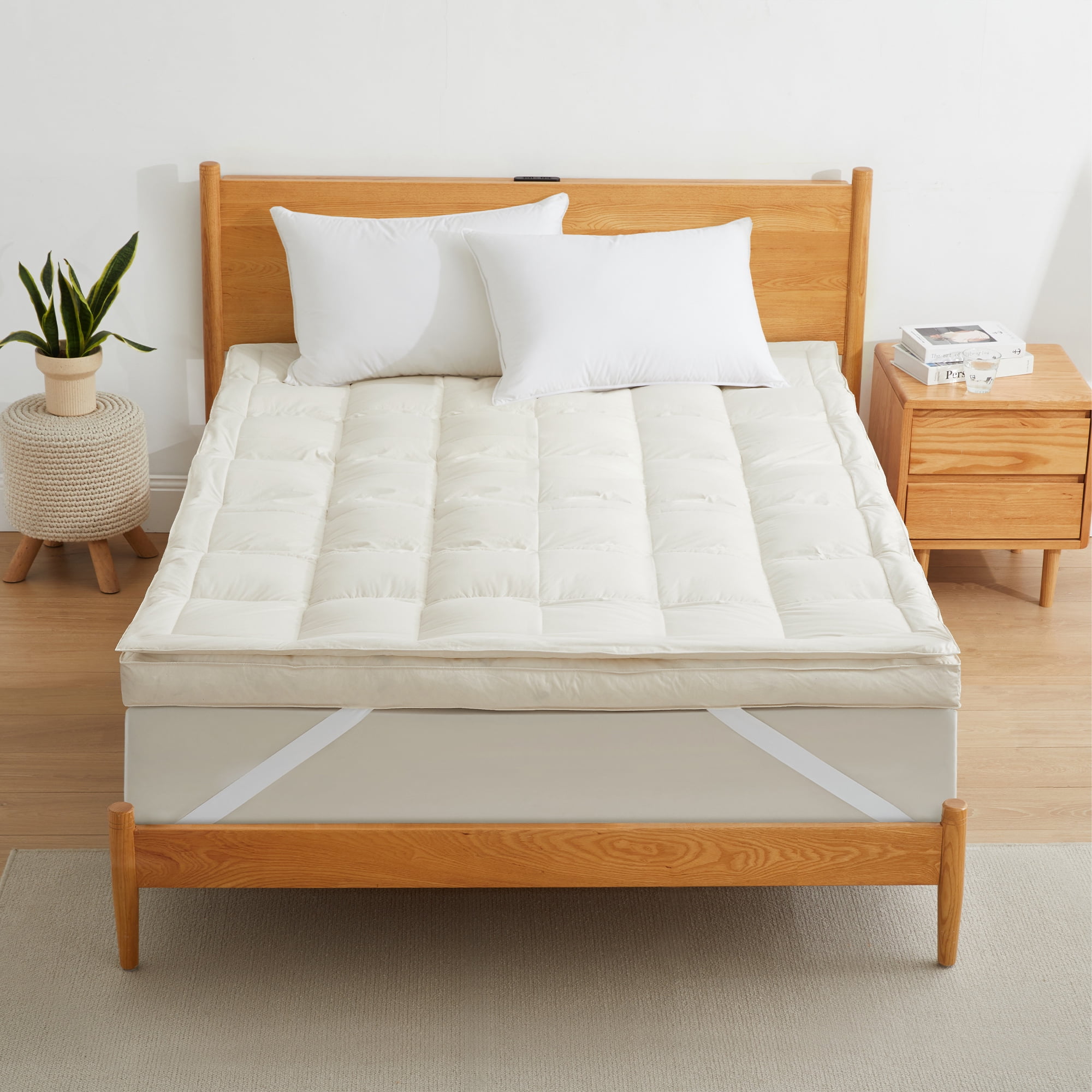 Peace Nest 3" Ultra Thickness Organic Cotton Mattress Topper with ...