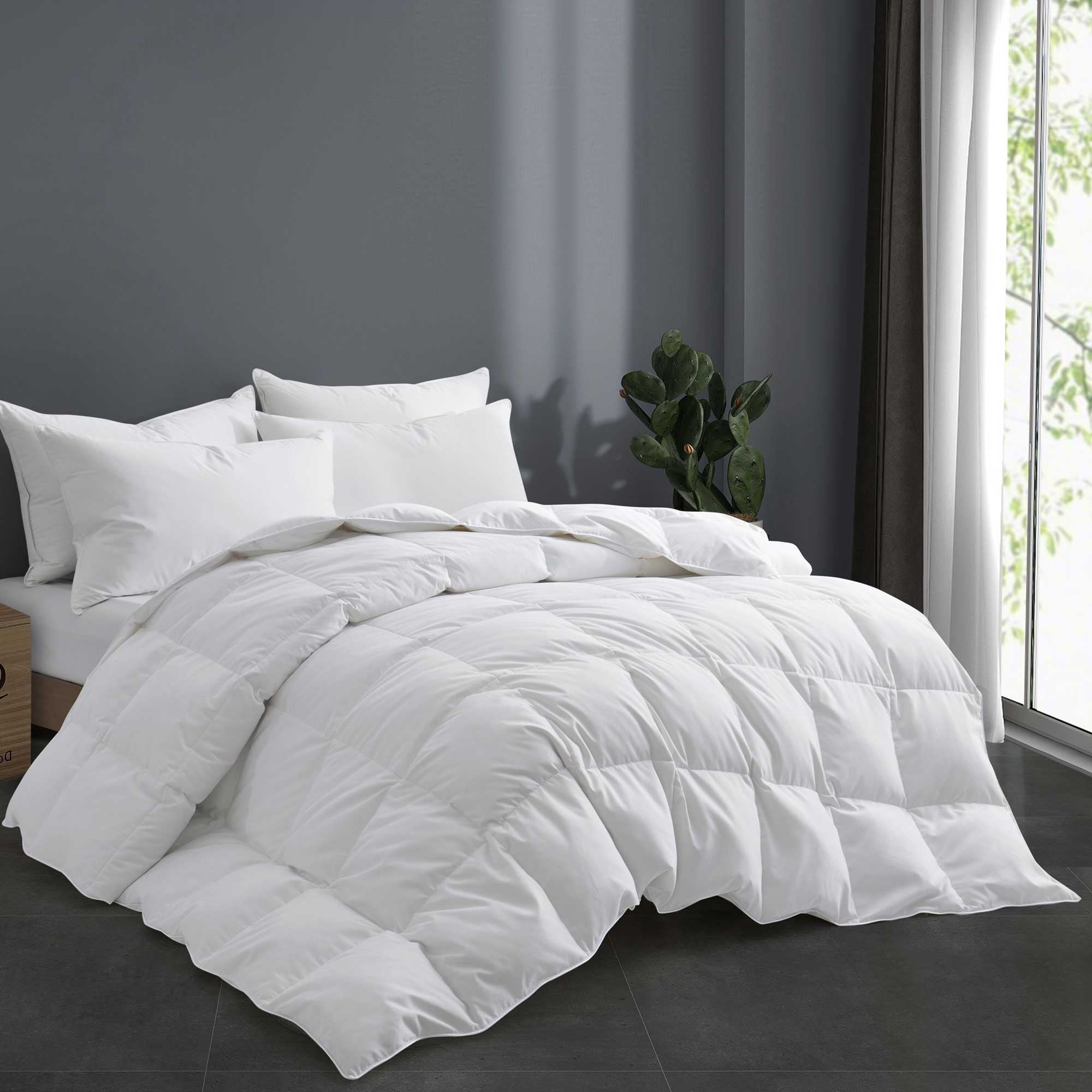 Peace Nest Queen Size All Season White Goose Down & Feather Fiber ...