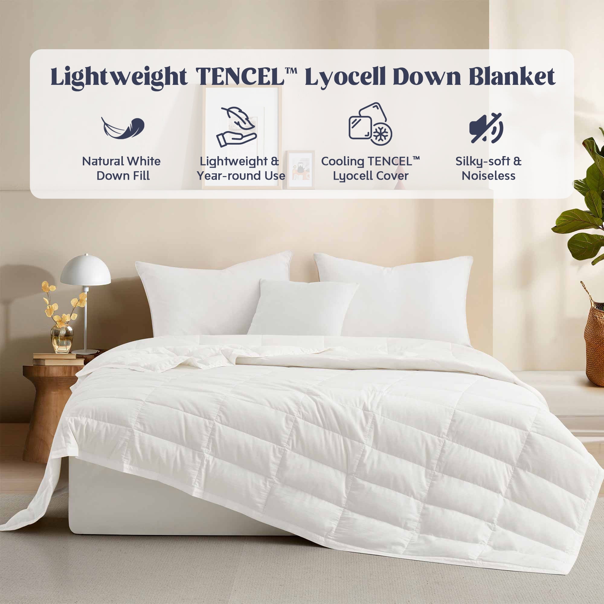 Peace Nest Lightweight Lyocell Cooling Tencel Blanket, Hotel Quality ...