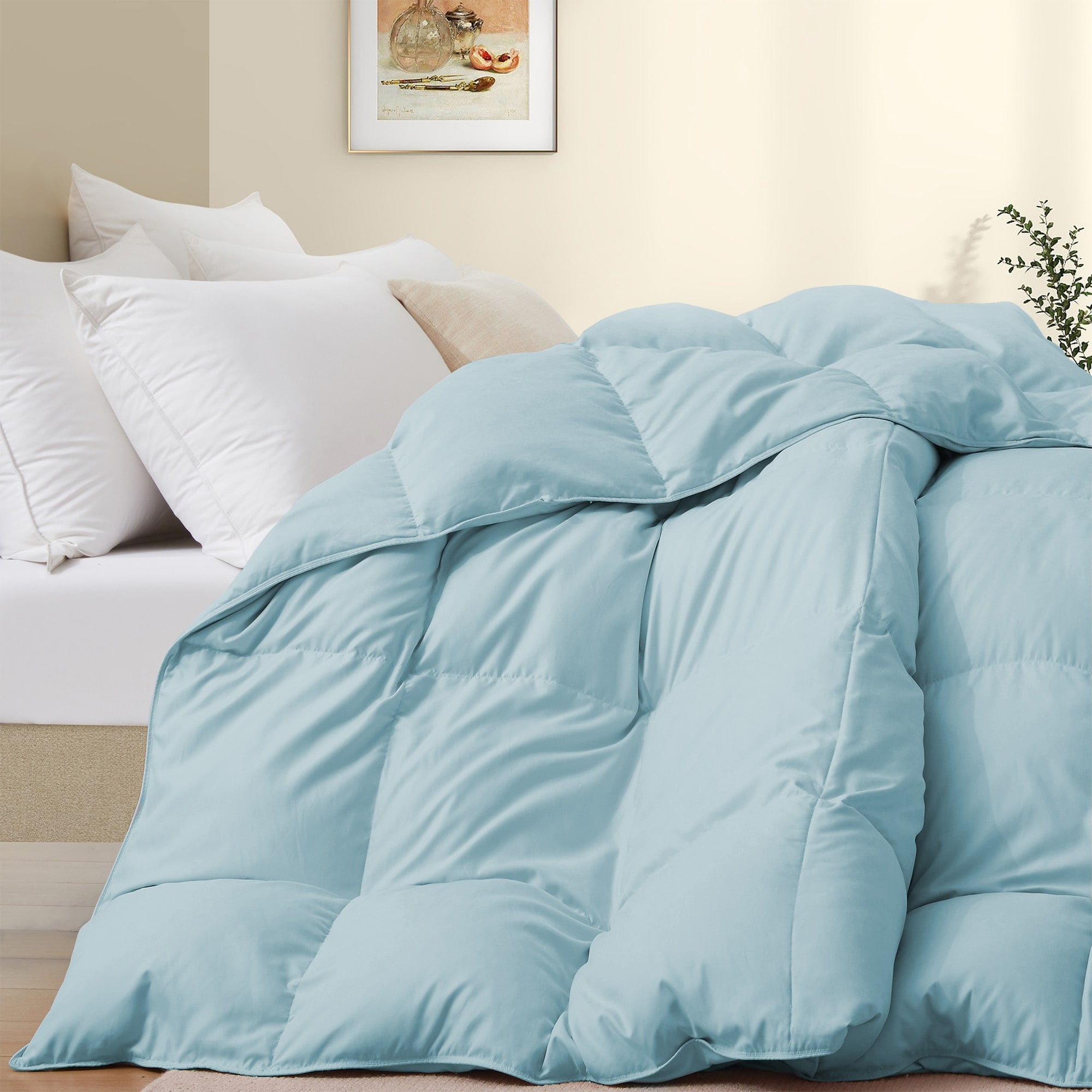 Peace Nest Medium Warmth All Season White Goose Feather Down Comforter ...