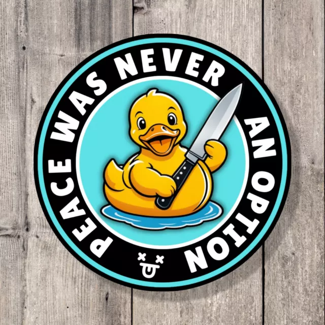 Peace Was Never An Option Duck With Knife Water Bottle Stickerkindle ...
