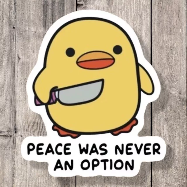 Peace Was Never An Option Duck Knife Water Bottle Vinyl Sticker ...