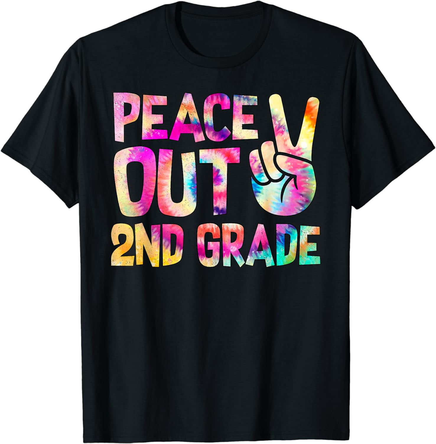Peace Out 2nd Grade Happy Last Day Of School Tie Dye Kid T-Shirt ...