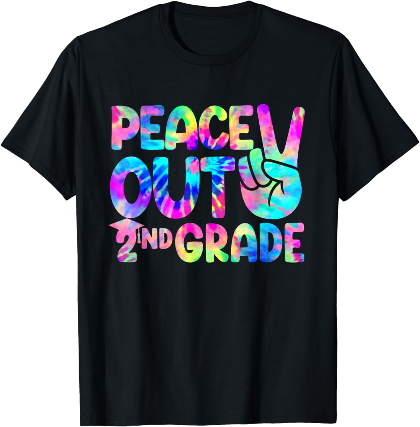 Peace Out 2nd Grade Happy Last Day Of School Tie Dye Kids T-Shirt ...