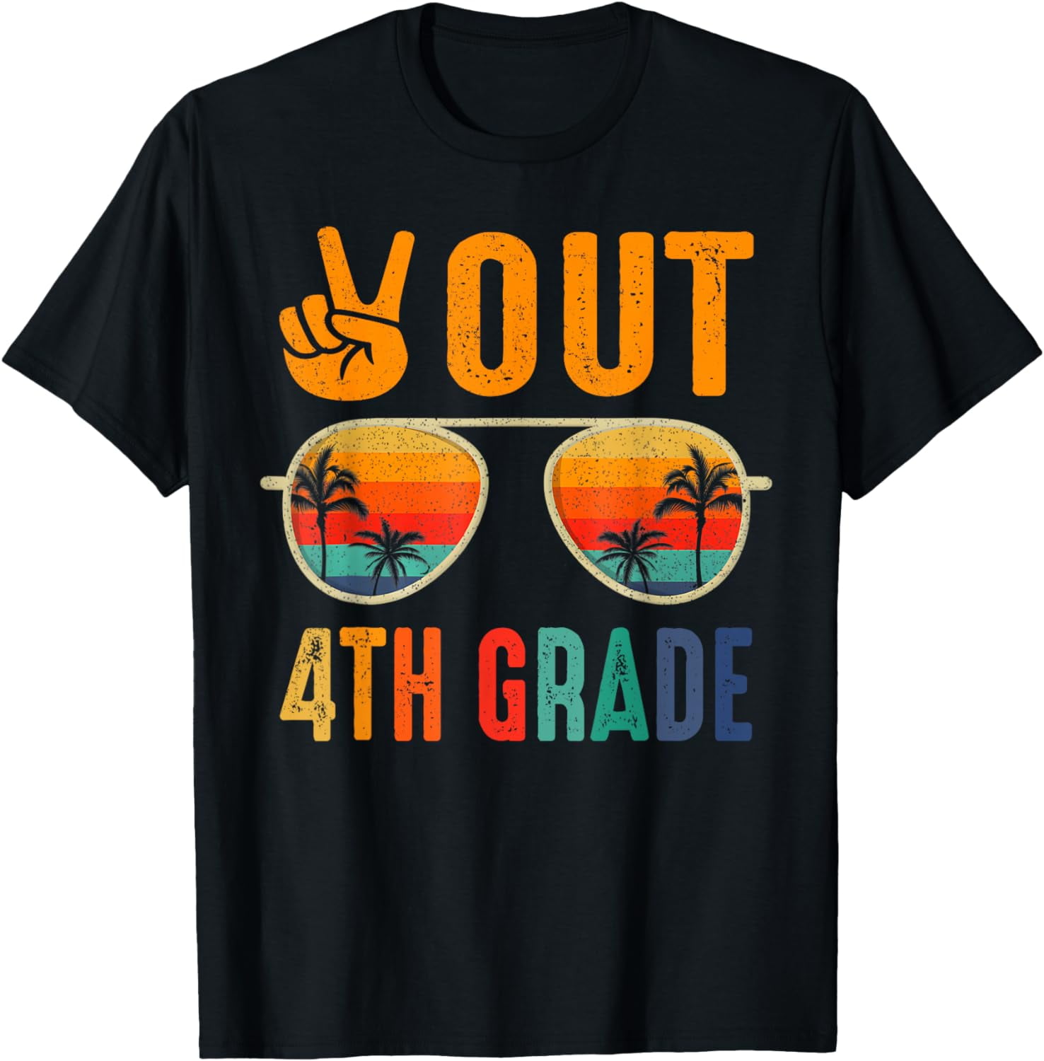 Peace Out 4th Grade Retro Graduation Last Day Of School T-Shirt ...