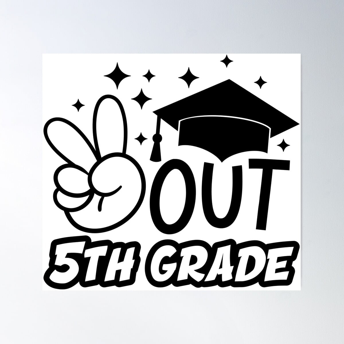 Peace Out 5Th Grade Poster Wall Art, Modern Wall Decor For Living Room ...