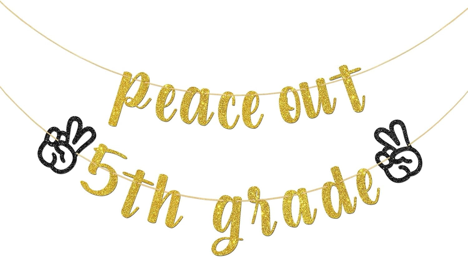 Peace Out 5th Grade Banner, 2025 Fifth Grade Graduation Decorations ...