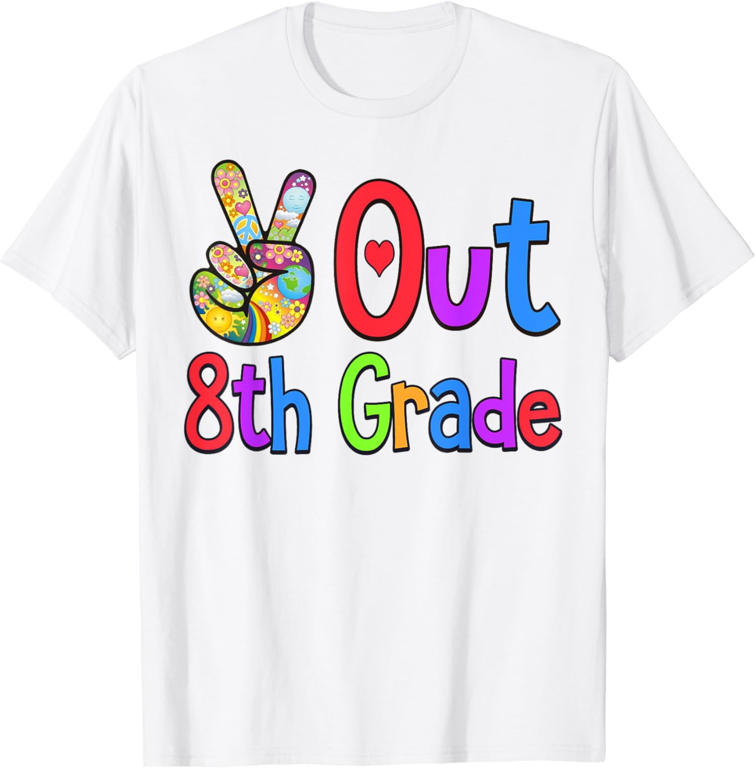Peace Out 8th Grade - Last Day of School Eighth Grade Grad T-Shirt ...